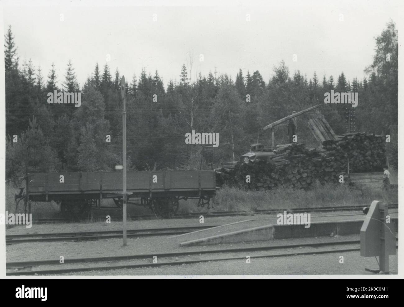 Loading busy slipers on Ädelfors station area Stock Photo - Alamy