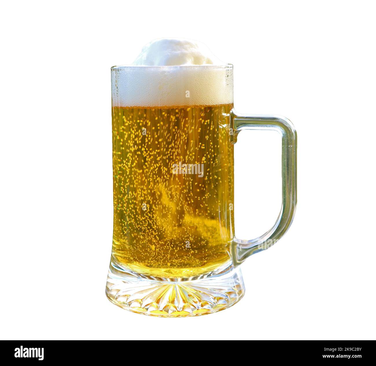 A Pint of Chilled Draft beer Isolated on White Background Stock Photo ...