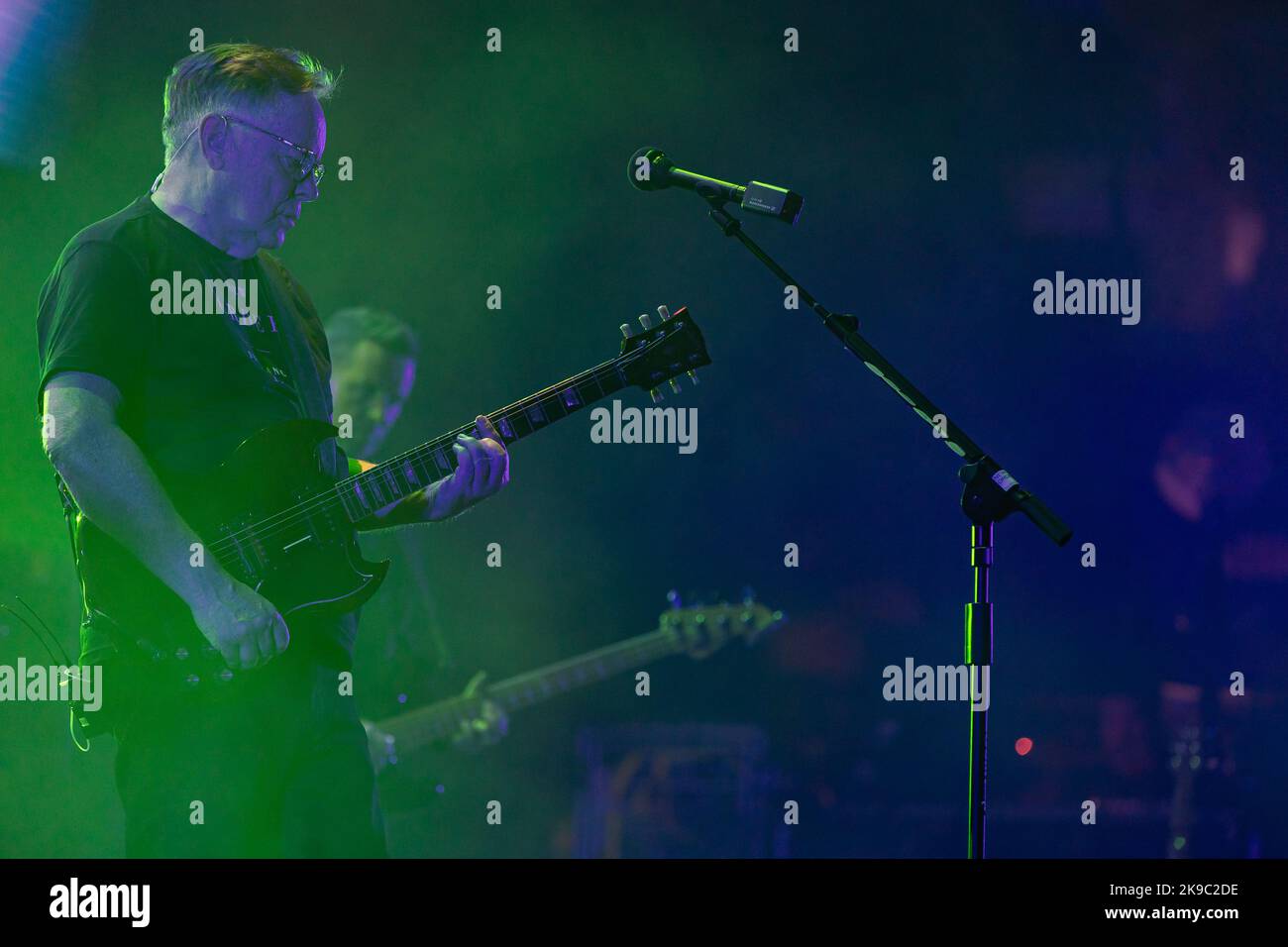 English rock group New Order performing at Rogers Arena in Vancouver ...