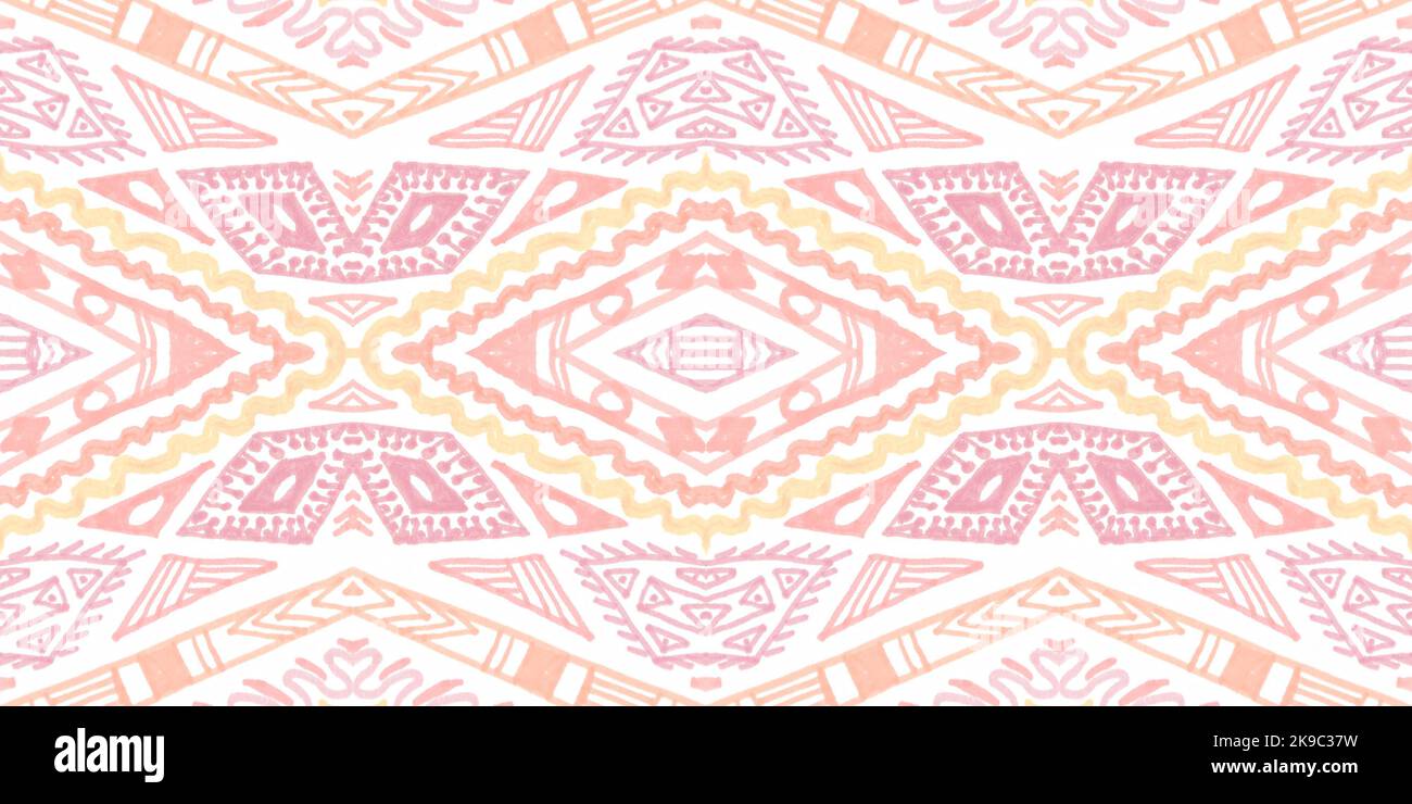 Seamless peruvian pattern. Hand drawn aztec illustration Stock Photo ...