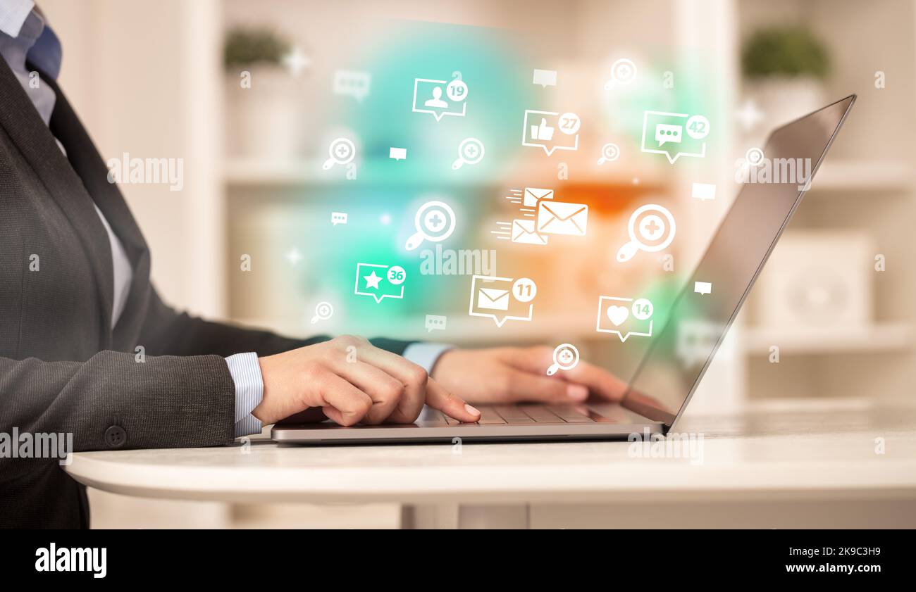 Young person surfing on social media network Stock Photo - Alamy