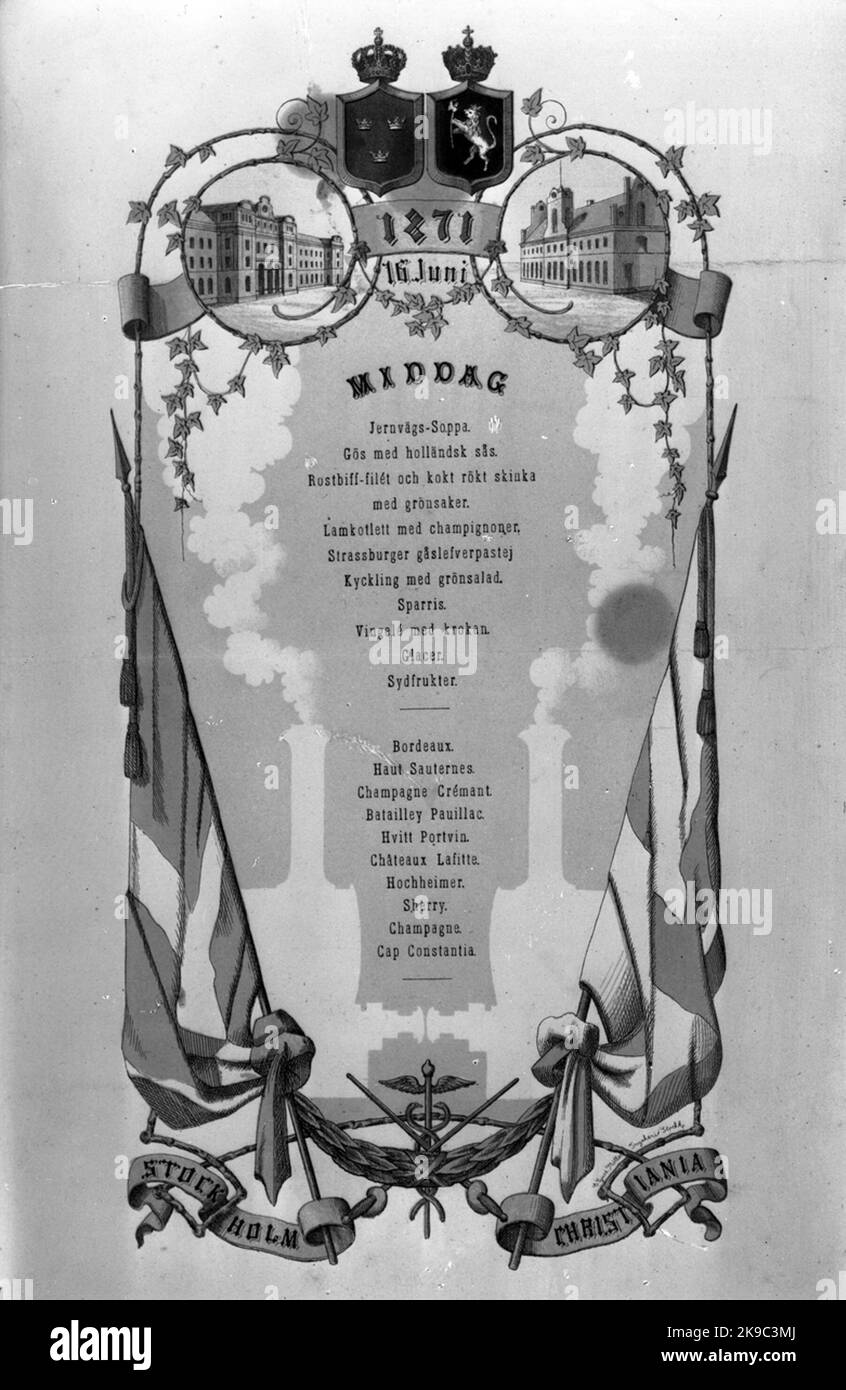 Food slip, opening dinner NVSB Stock Photo - Alamy