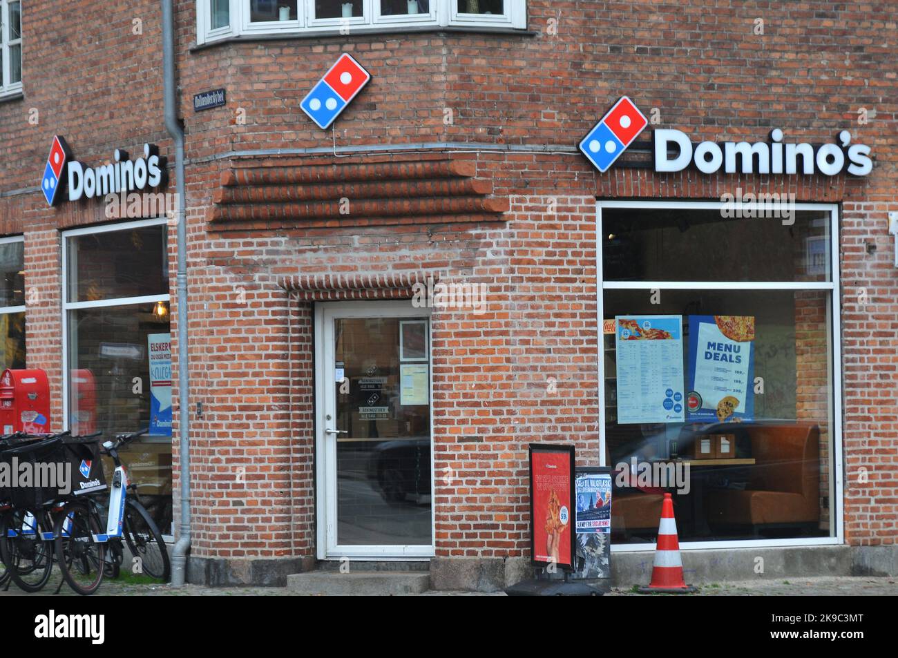Copenhagen/Denmark/27 October 2022/American ft food piza chain Dominos ...