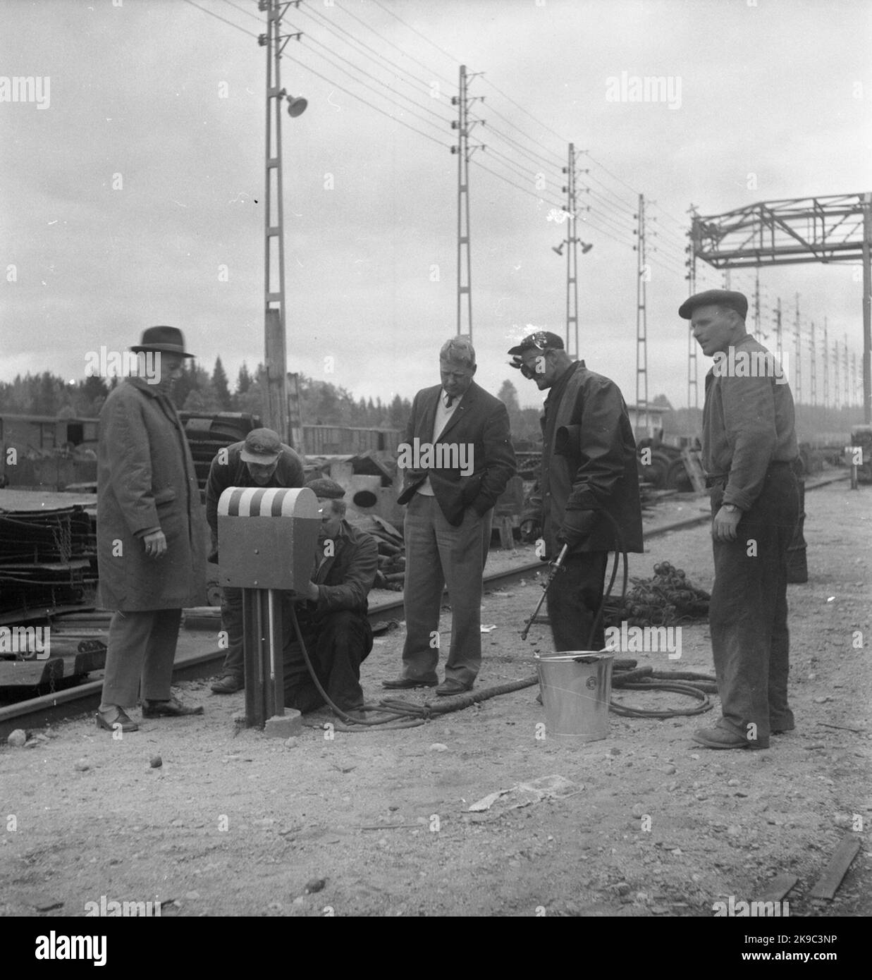 Scrap site in Vislanda. Many old steam locomotives, passenger cars ...