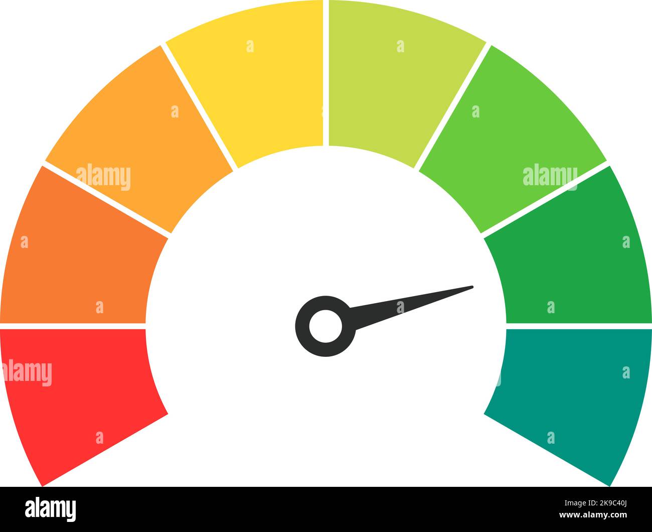 Vector speedometer meter with arrow for dashboard with green, yellow ...