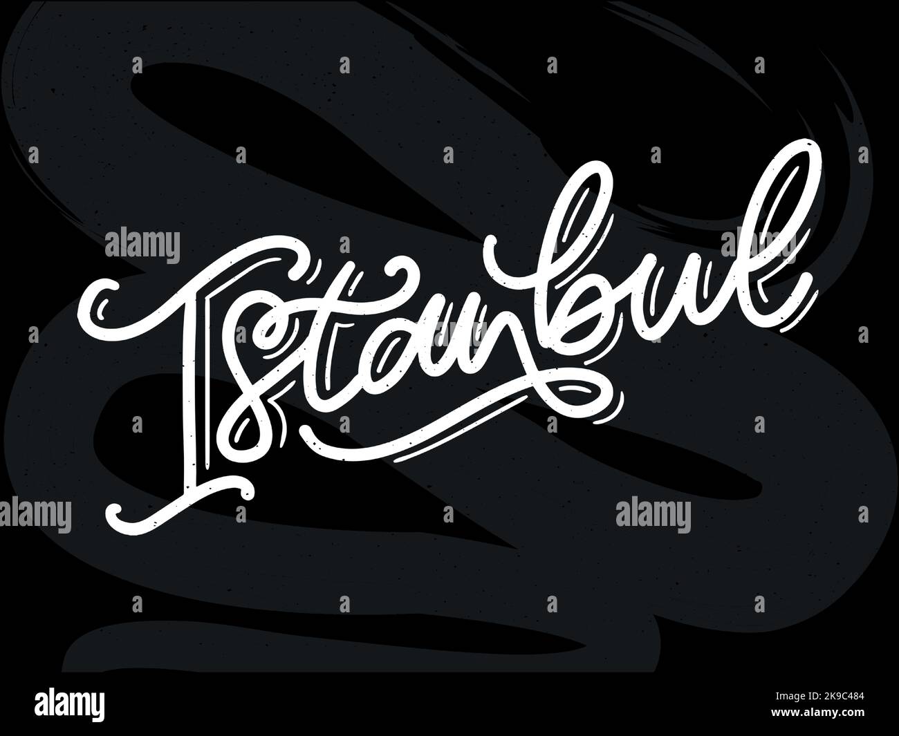 Istanbul. Hand lettering. Vector logo of Istanbul in black color with ...