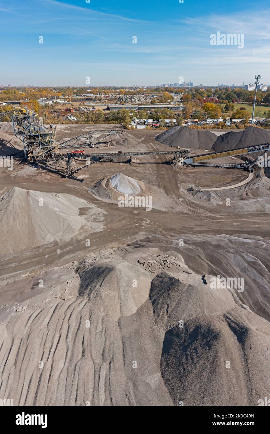 Detroit, Michigan - The Edward C. Levy aggregates plant in southwest ...