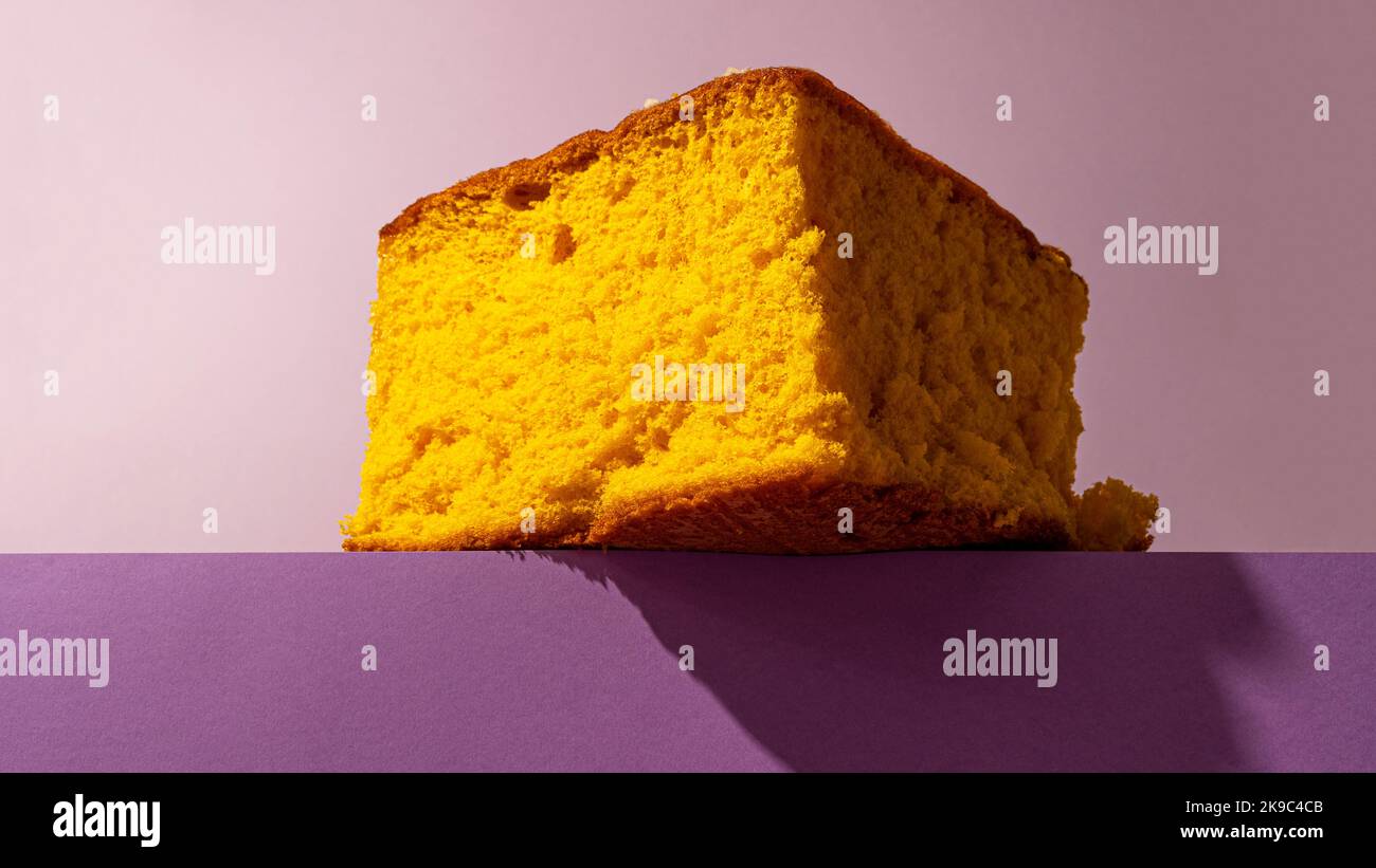 Pao de Lo - typical cake of Portugal on purple background Stock Photo ...