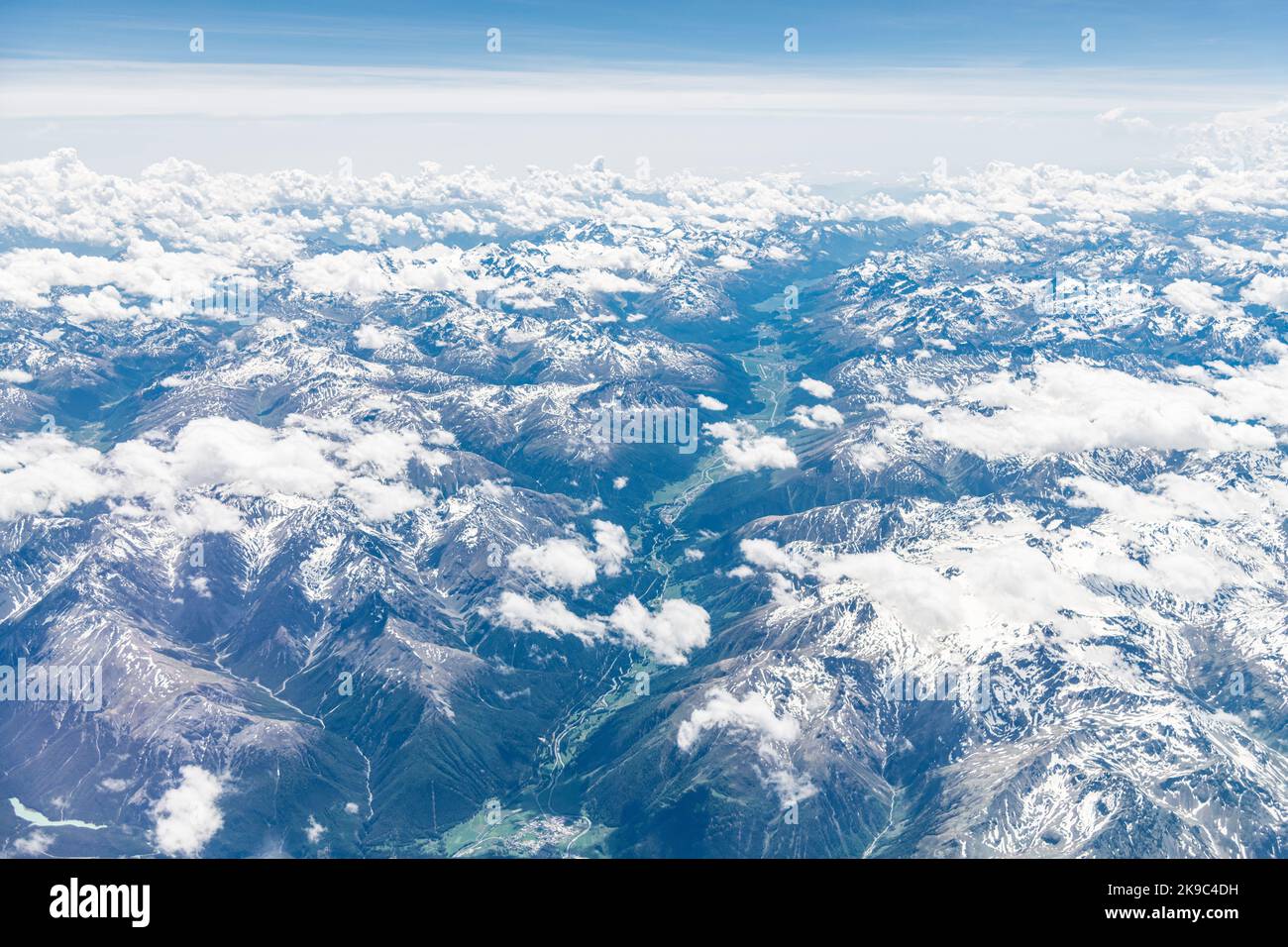 A view of the Alps mountain range from a plane Stock Photo - Alamy