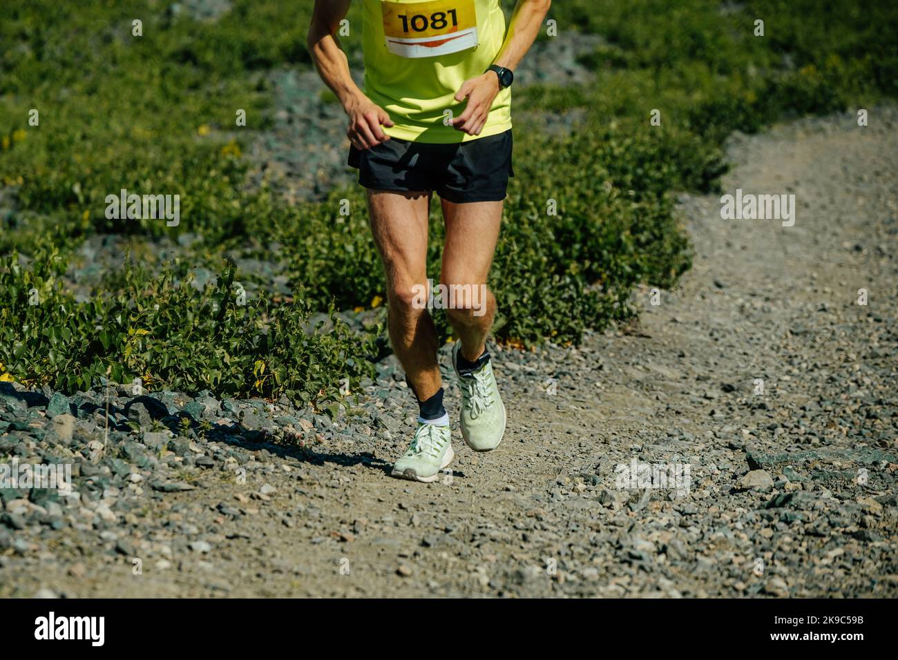 male athletes running uphill race Stock Photo - Alamy