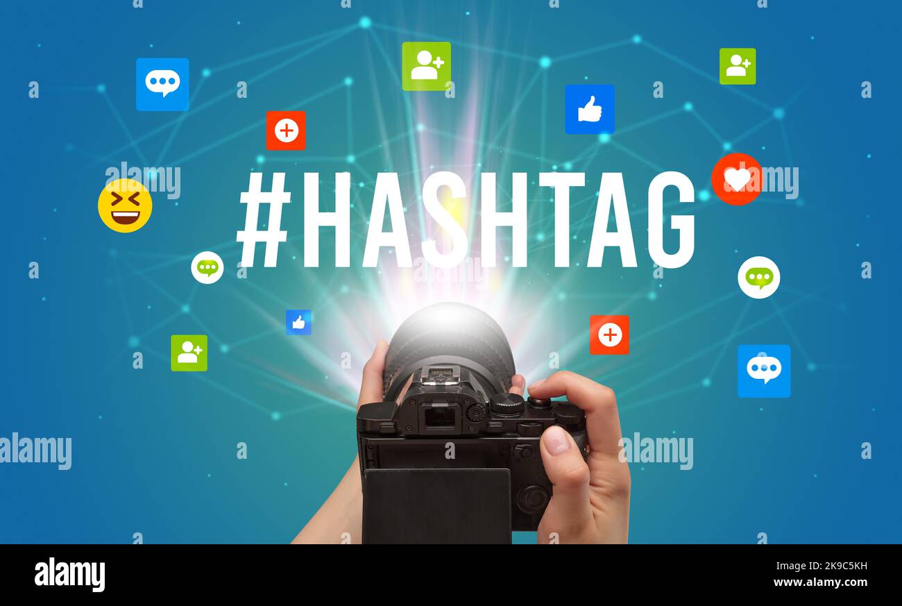Using camera to capture social media content concept Stock Photo - Alamy