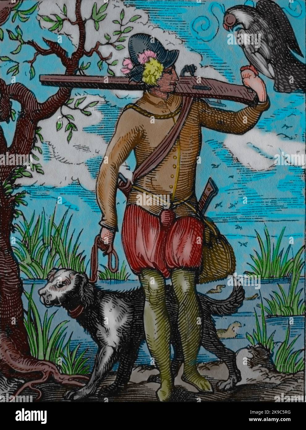 Europe. German falconer. Engraving, 19th century Stock Photo - Alamy