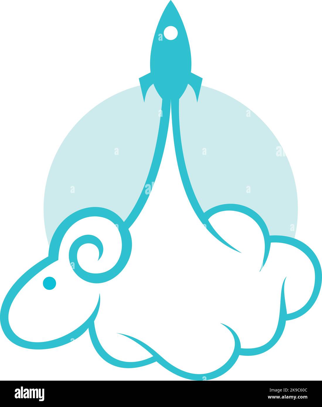 Rocket Launching with White Smoke in the shape of a Sheep Stock Vector ...