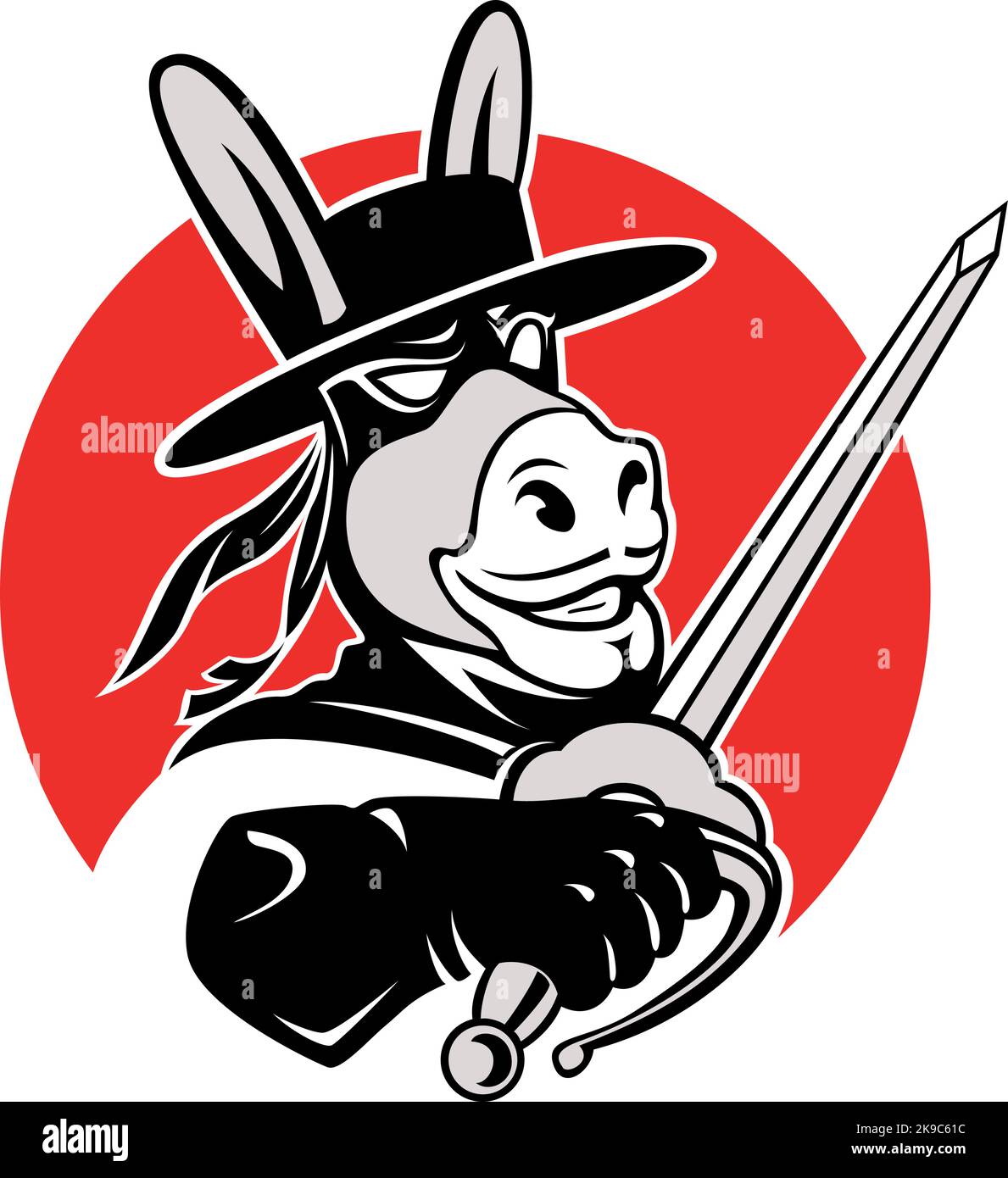 Masked Gaucho Donkey Holding a Rapier Sword Stock Vector Image & Art ...