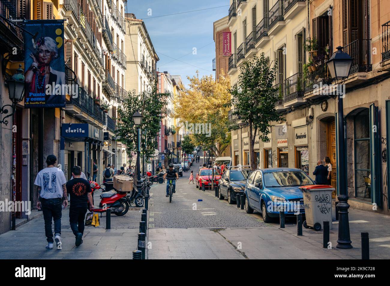 Madrid, Spain - September 17, 2022: Busy street in the trendy ...