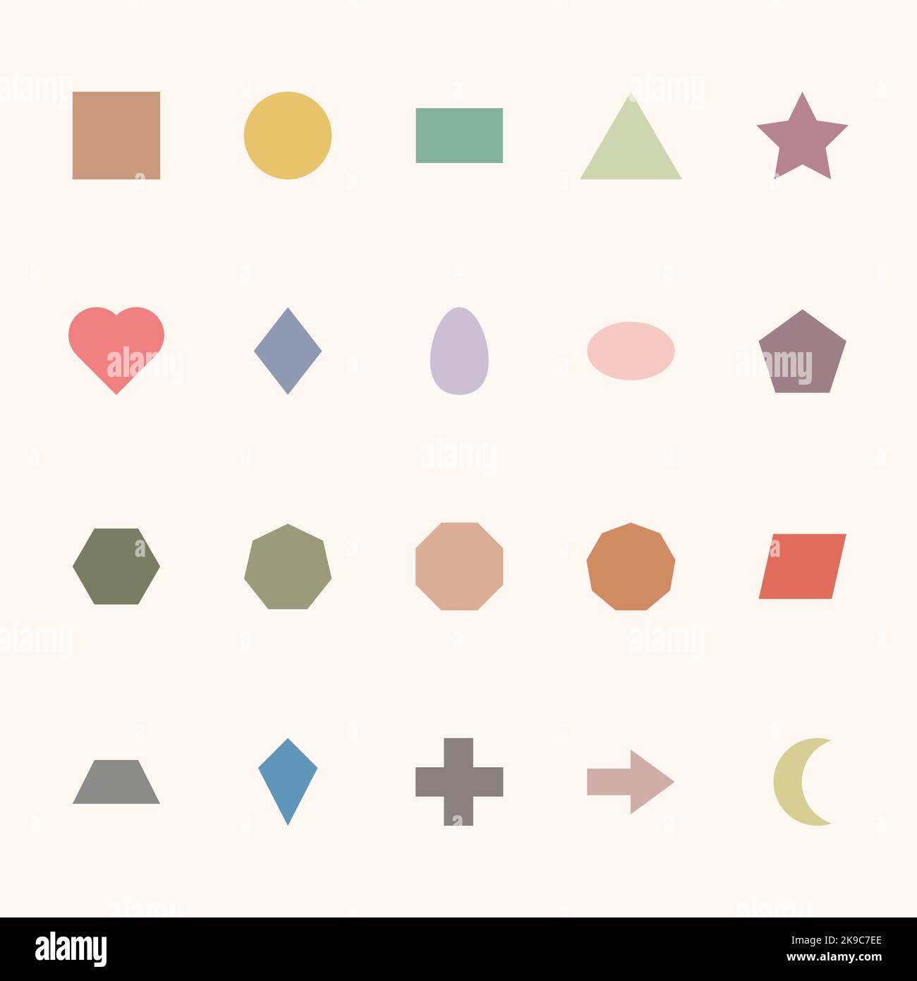 Geometric shapes vector icon for kids education in flat color ...