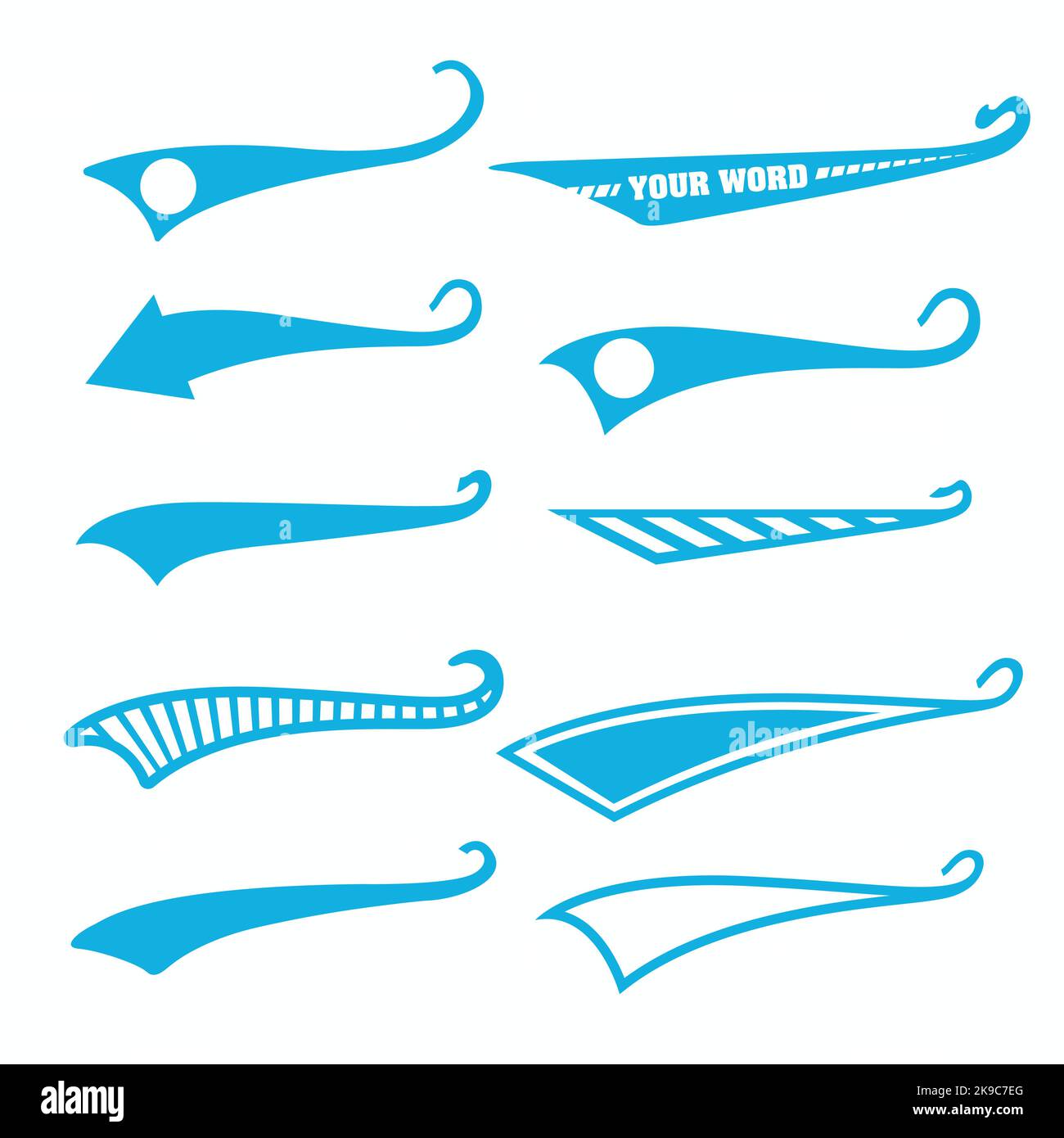 Blue Swirls with Swoosh Vector Accent Line Work Stock Vector Image ...