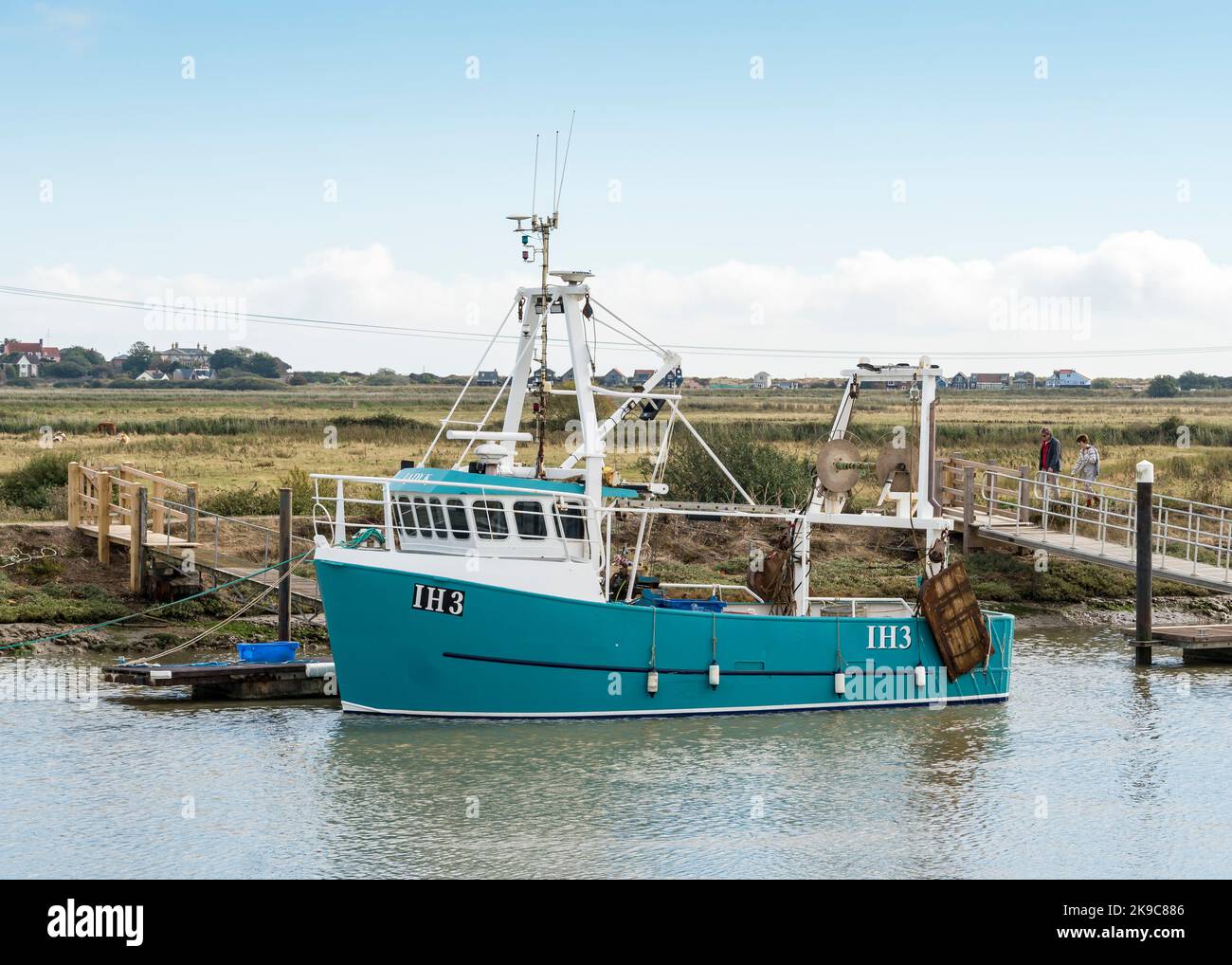 Lady K trawler moored to floating jetty Southwold harbour 2022 Stock ...