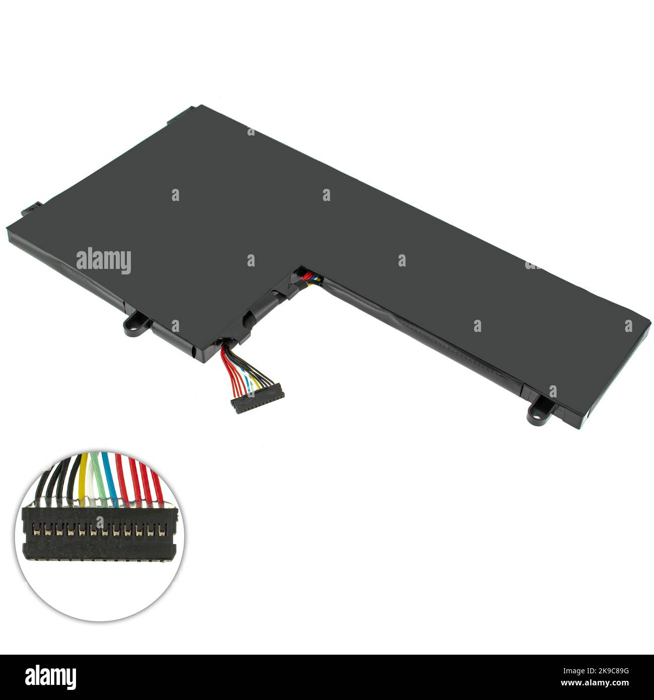battery for a laptop, a spare part for a computer, on a white ...