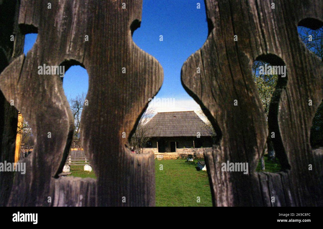 Hobita, Gorj County, Romania, 2001. The memorial house of sculptor ...