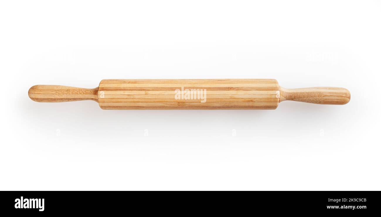 Rolling pin isolated on white background with clipping path Stock Photo ...