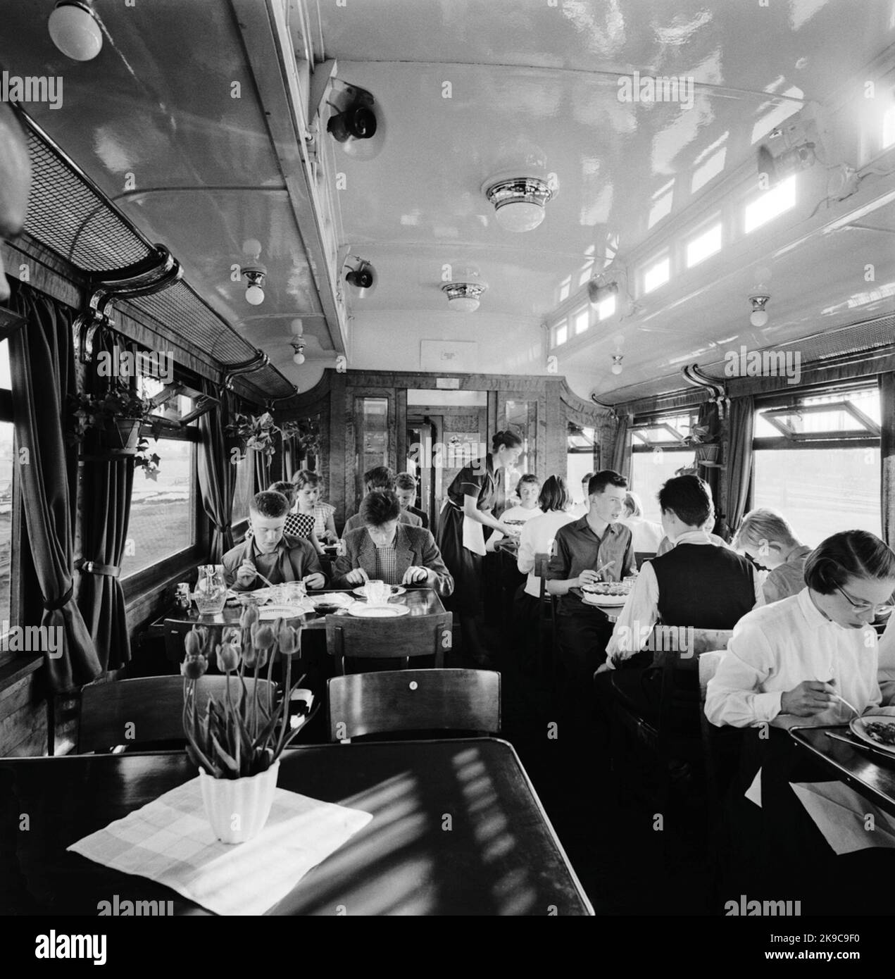 State Railways, SJ Train Home. Interior, the dining room. (Blackeberg's ...