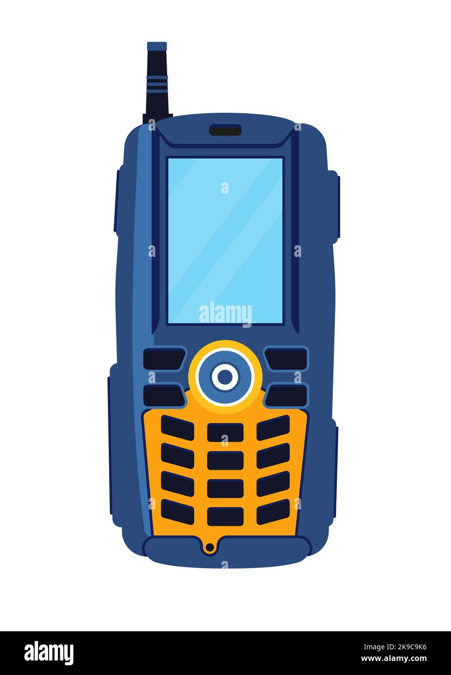 Push-button telephone - modern flat design style single isolated image ...