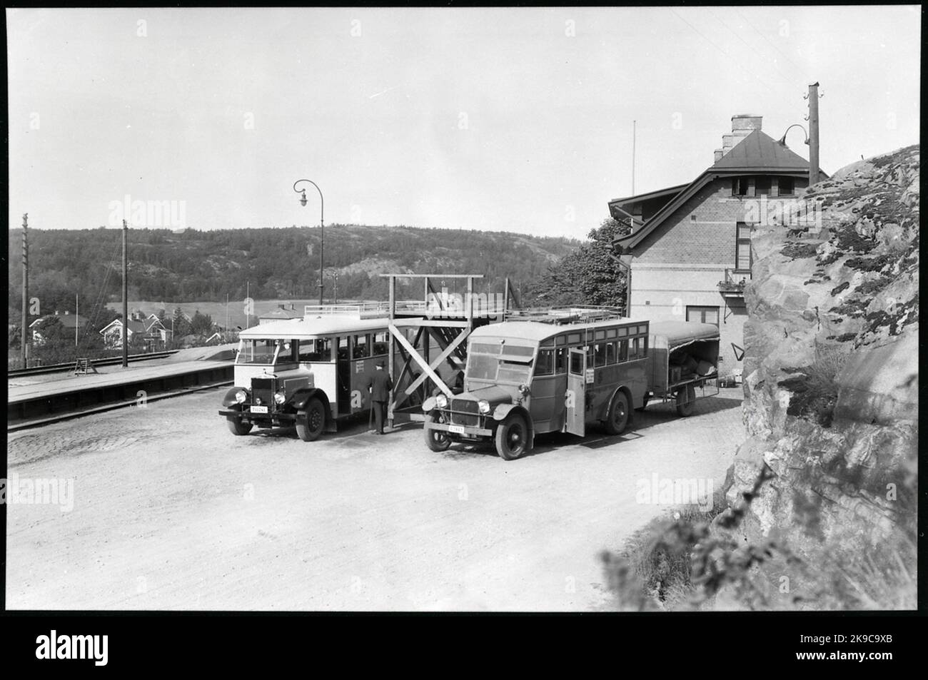 Buses at Dingle Station. State Railways, SJ Stock Photo - Alamy