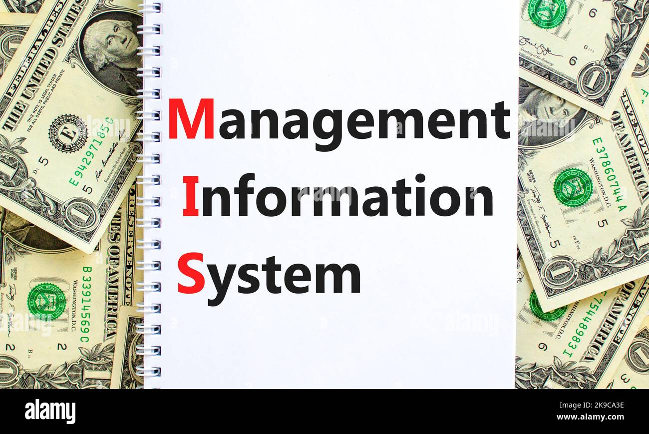 MIS management information system symbol. Concept words MIS management information system on ...