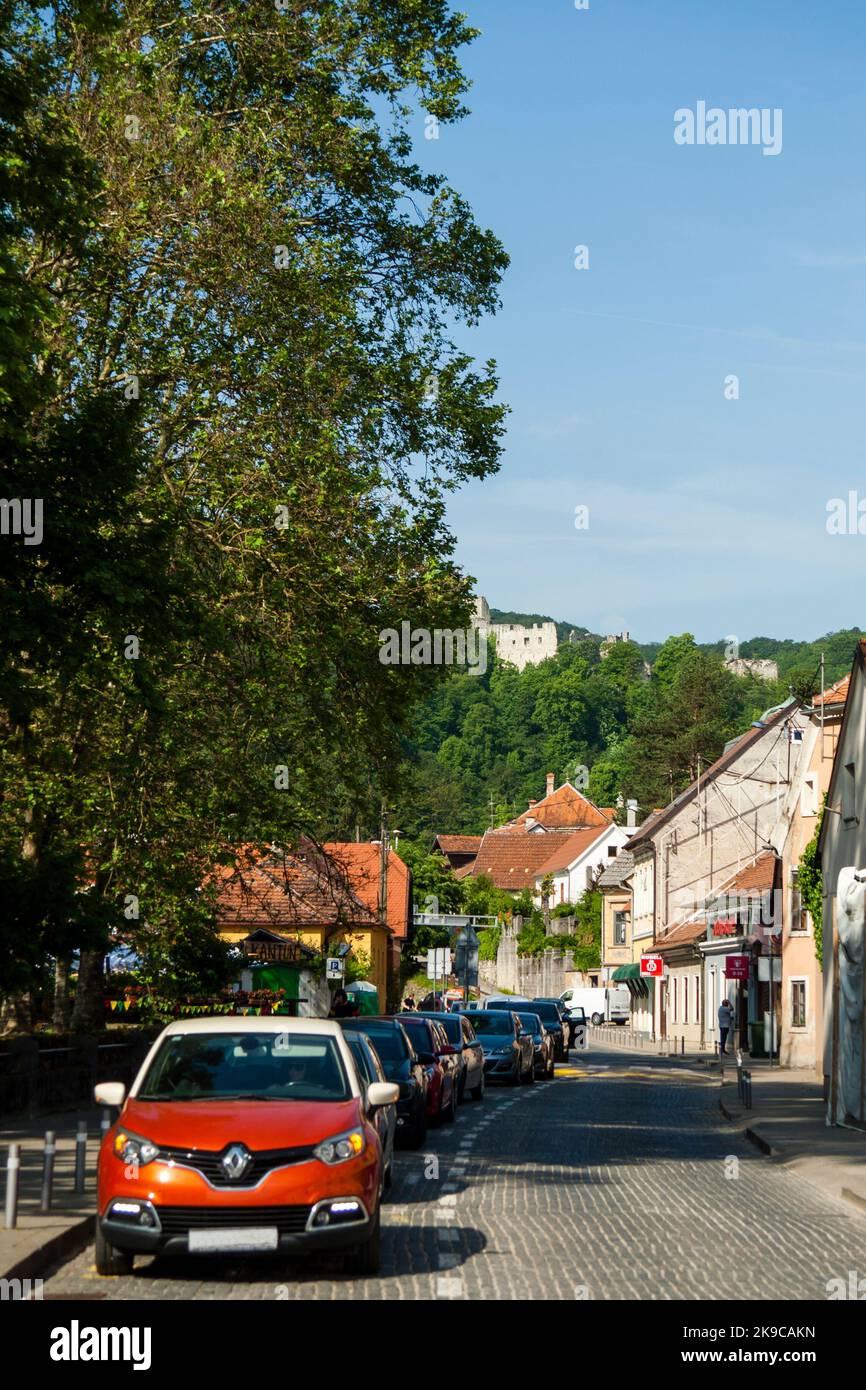 SAMOBOR, CROATIA-May 22, 2022: cenic view at colorful medieval ...