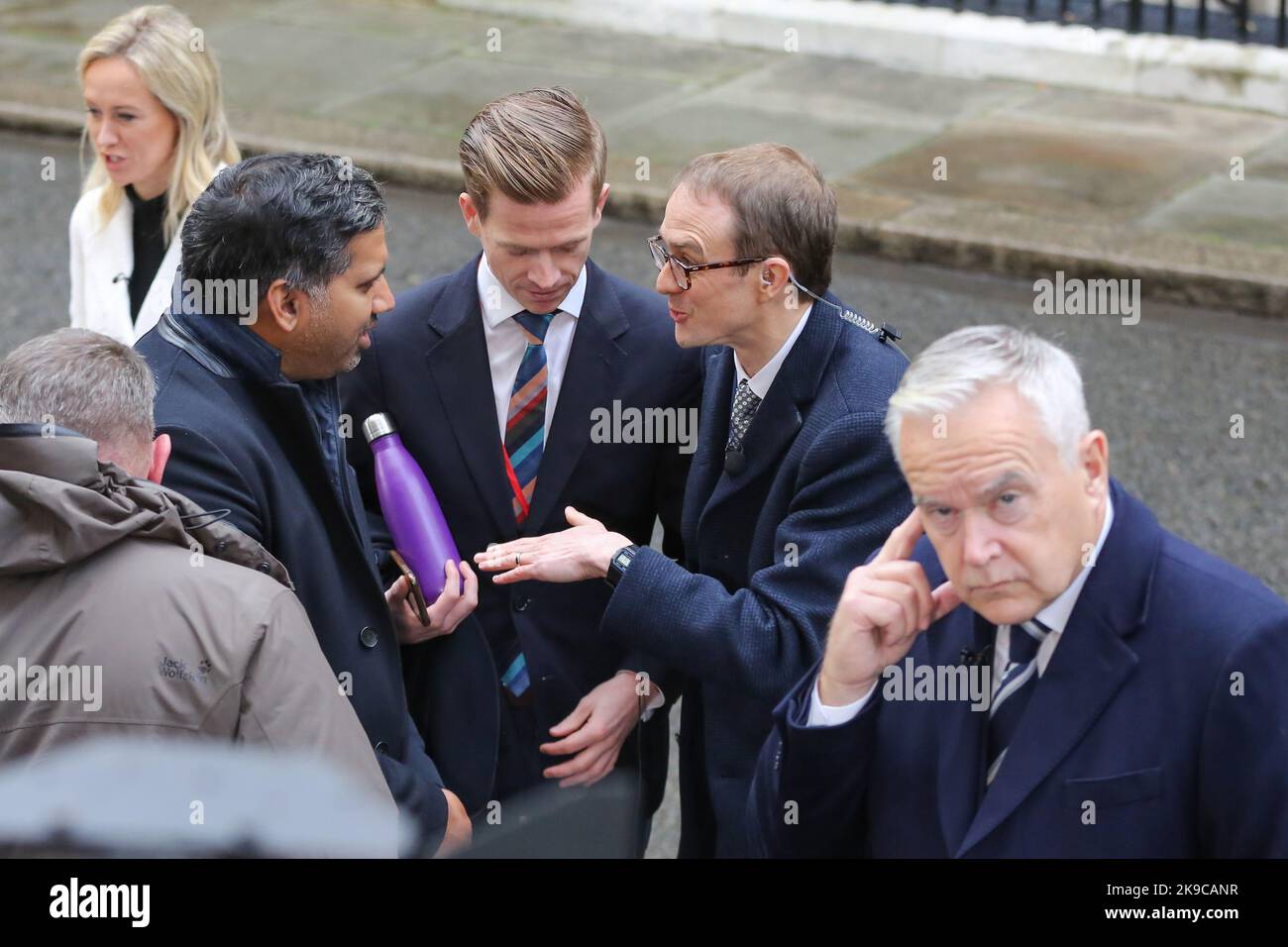 Kay Burley SKY news presenter (L0 Faisal Islam (2nd Left) BBC News ...