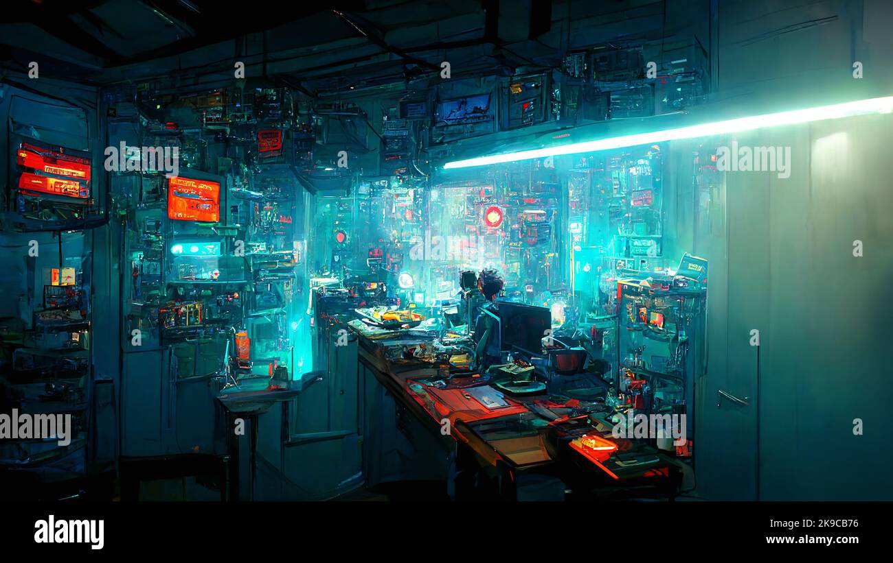 Cyberpunk market hi-res stock photography and images - Alamy