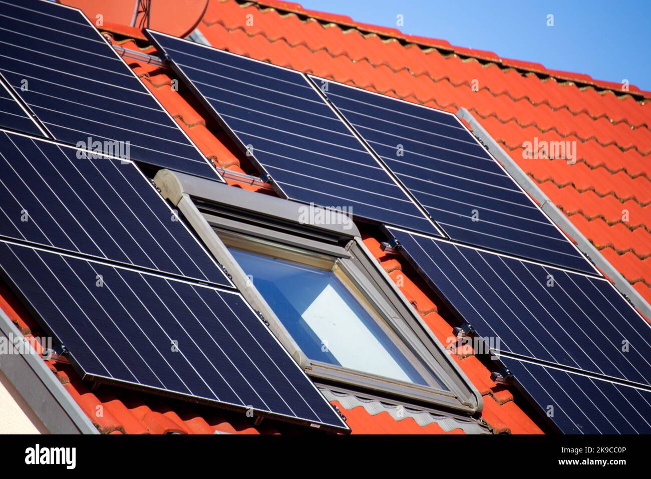 Residential house with solar thermal energy for heating and hot water ...