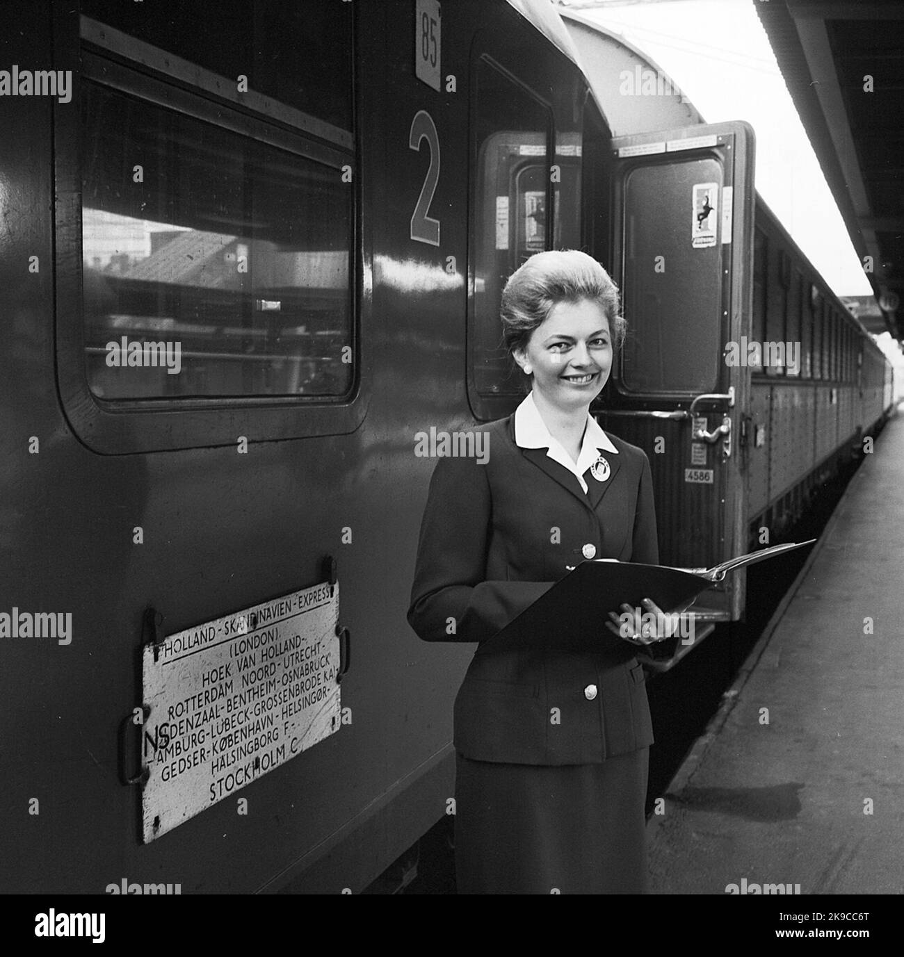 Train hostess. Stockholm Central Stock Photo - Alamy