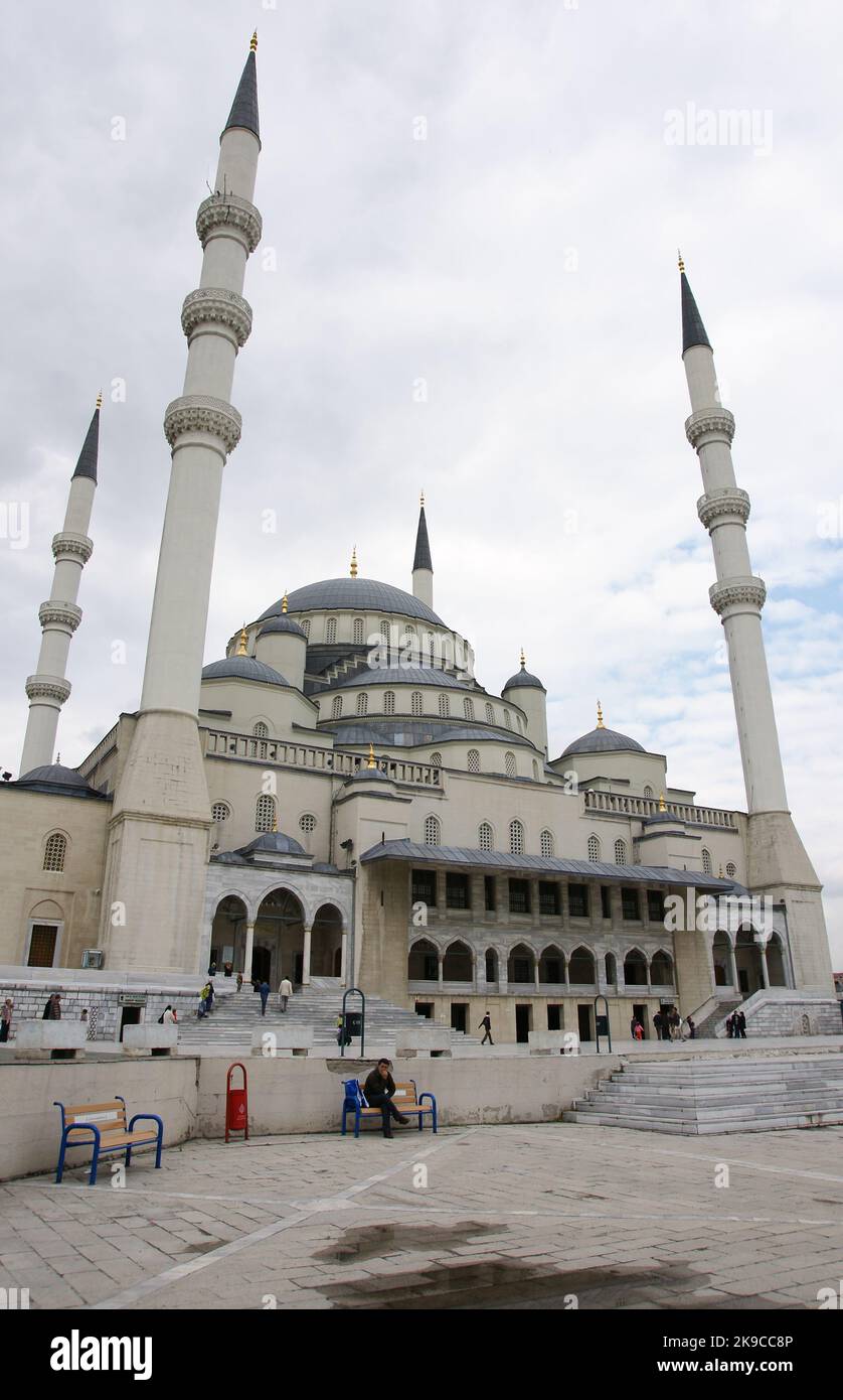 Kocatepe Mosque in Ankara, Turkey was built in the 20th century. It is ...