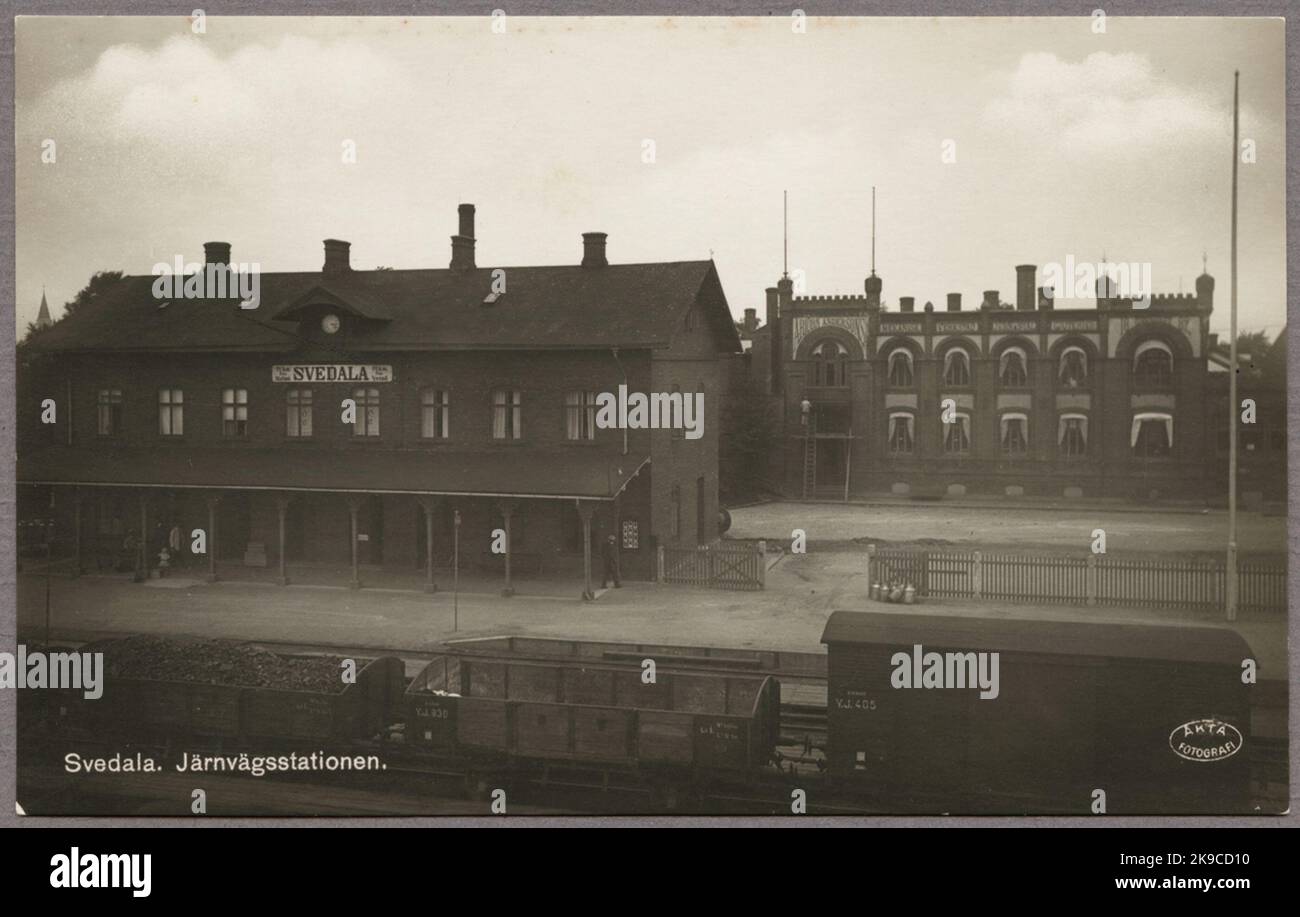 View at Svedala station area with Abjörn Anderson's mechanical workshop ...