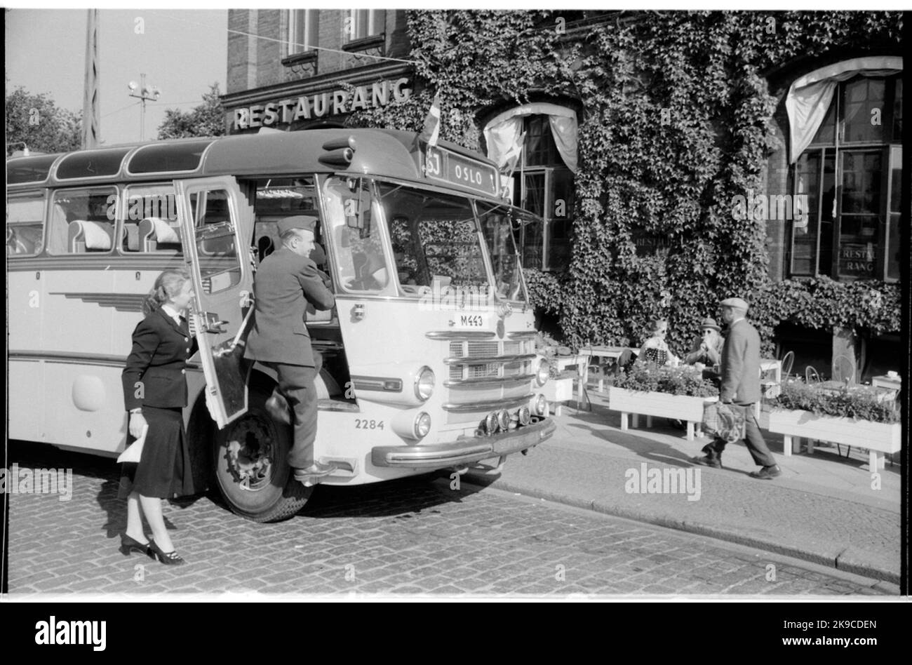 The State Railways, SJ Tourist bus with drivers and hostess, here ...