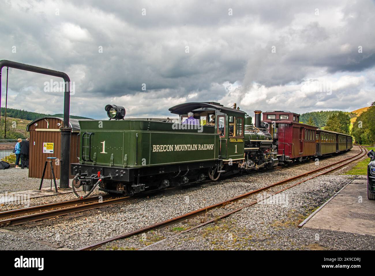 The Brecon mountain railway. Steam locomotive. {Santa Teresa} Stock ...
