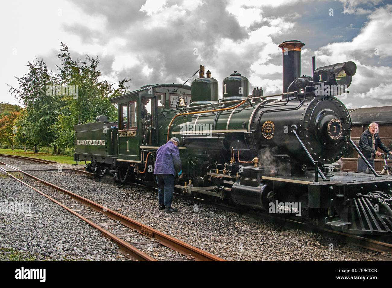 The Brecon mountain railway. Steam locomotive. {Santa Teresa} Stock ...