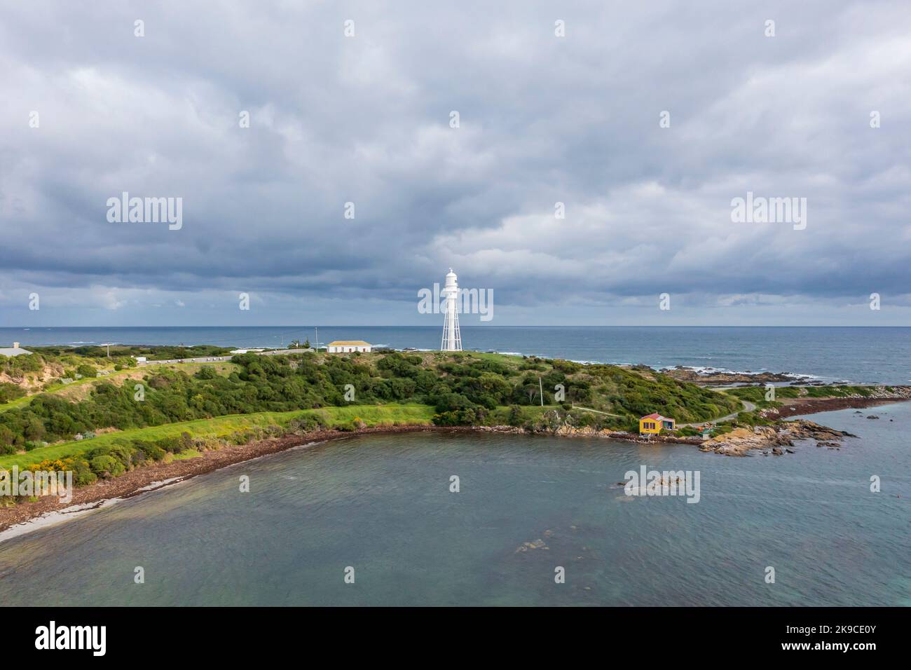Drone aerial photograph of the Currie Harbour Lighthouse in Currie on ...