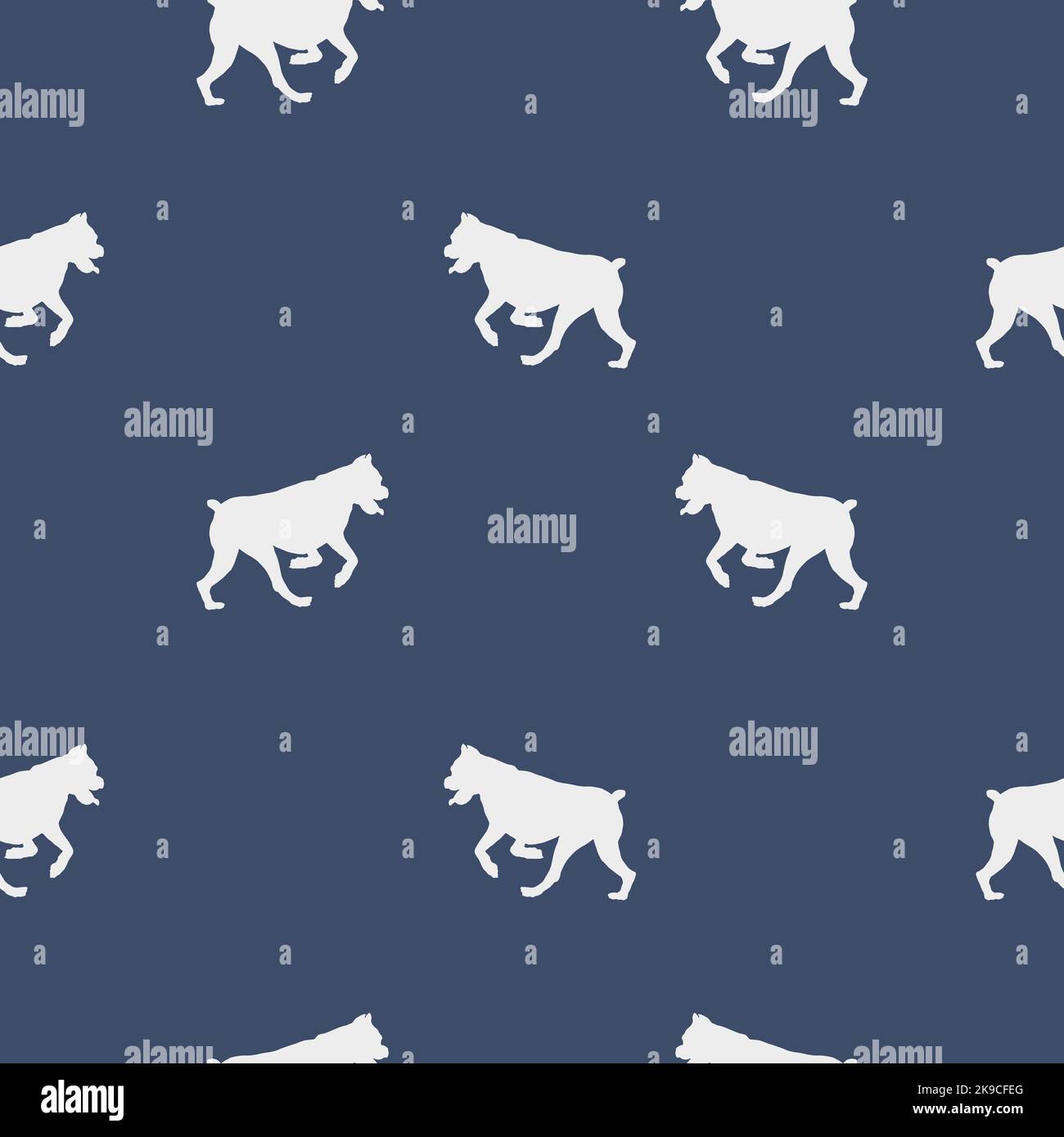 Boxer Dog Silhouette Pattern