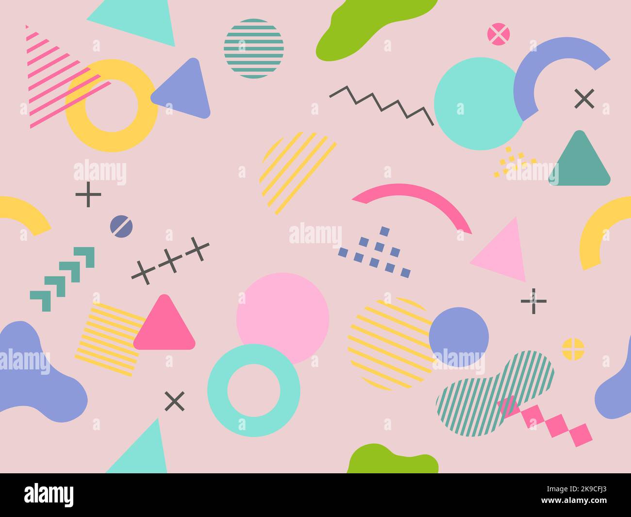 Abstract geometric background. Vintage memphis seamless pattern ...