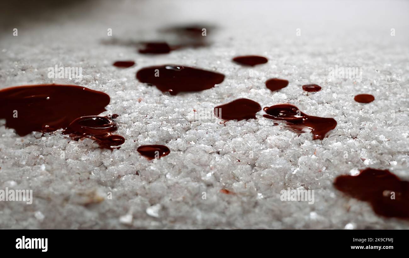 The bleed drop on the white floor Stock Photo - Alamy