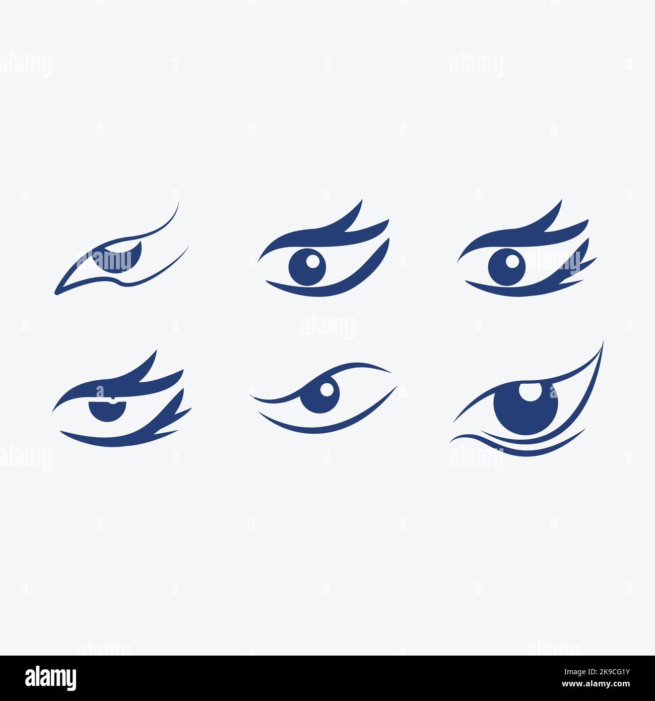 hawk eyeball icones vector. creative line bird and eye Stock Vector ...
