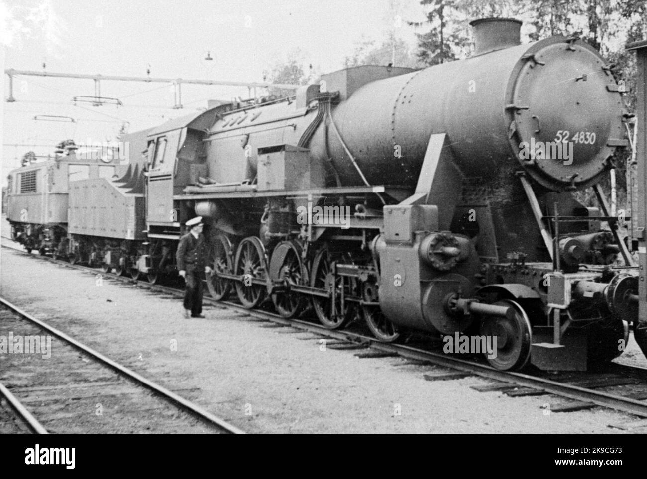 German steam locomotive in Mon. 524830 Stock Photo - Alamy