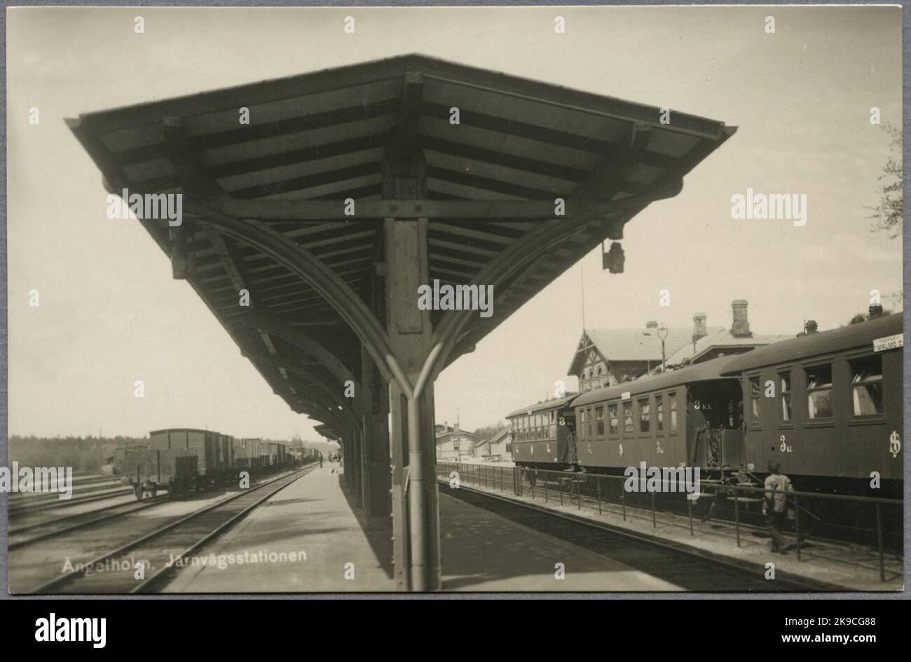 The State Railways, SJ C3E 2426 and SJ C3D 2169 at Ängelholm station ...