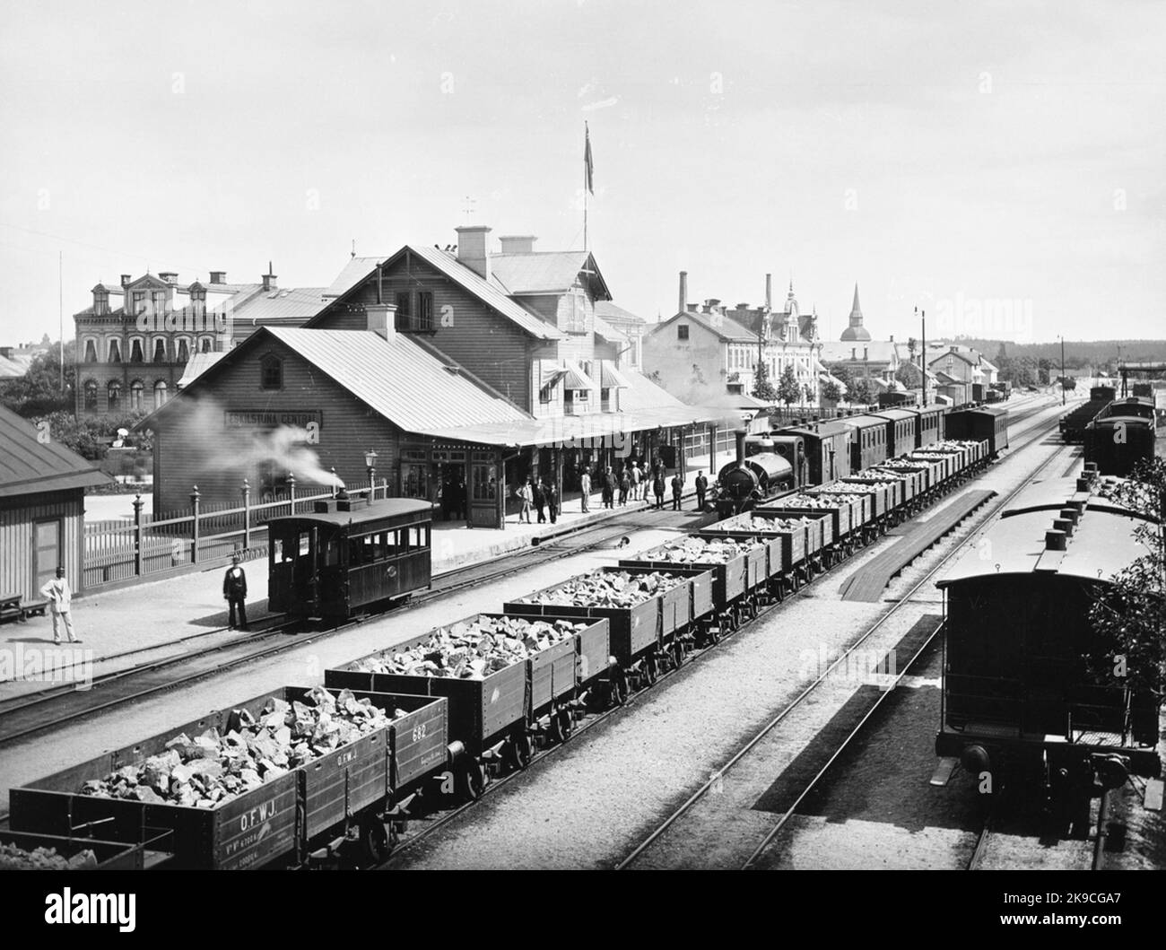 Oxelösund - Flen - Västmanland Railway, Ofwj freight wagon 682, steam ...