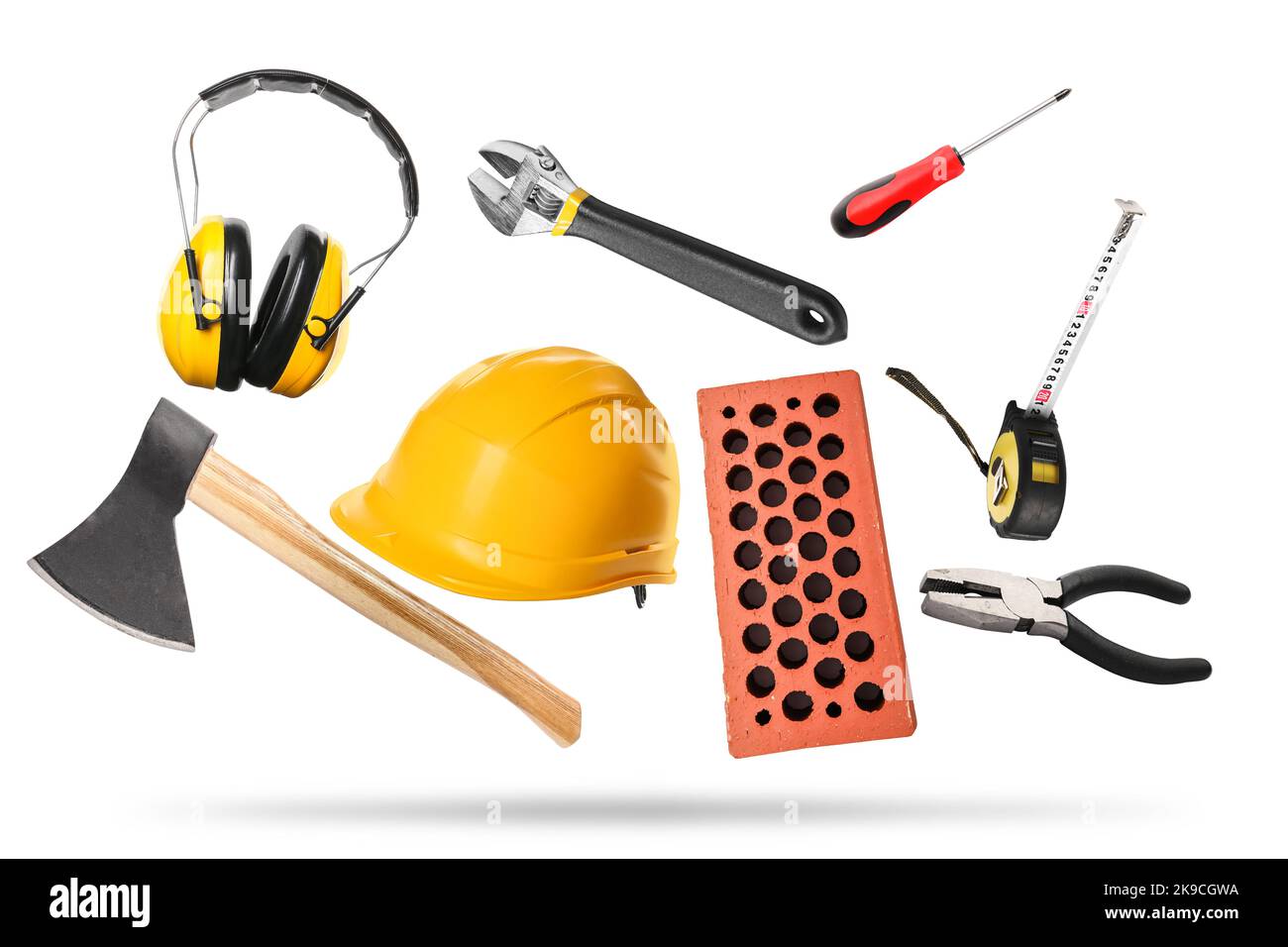 Set of construction tools isolated on white Stock Photo - Alamy
