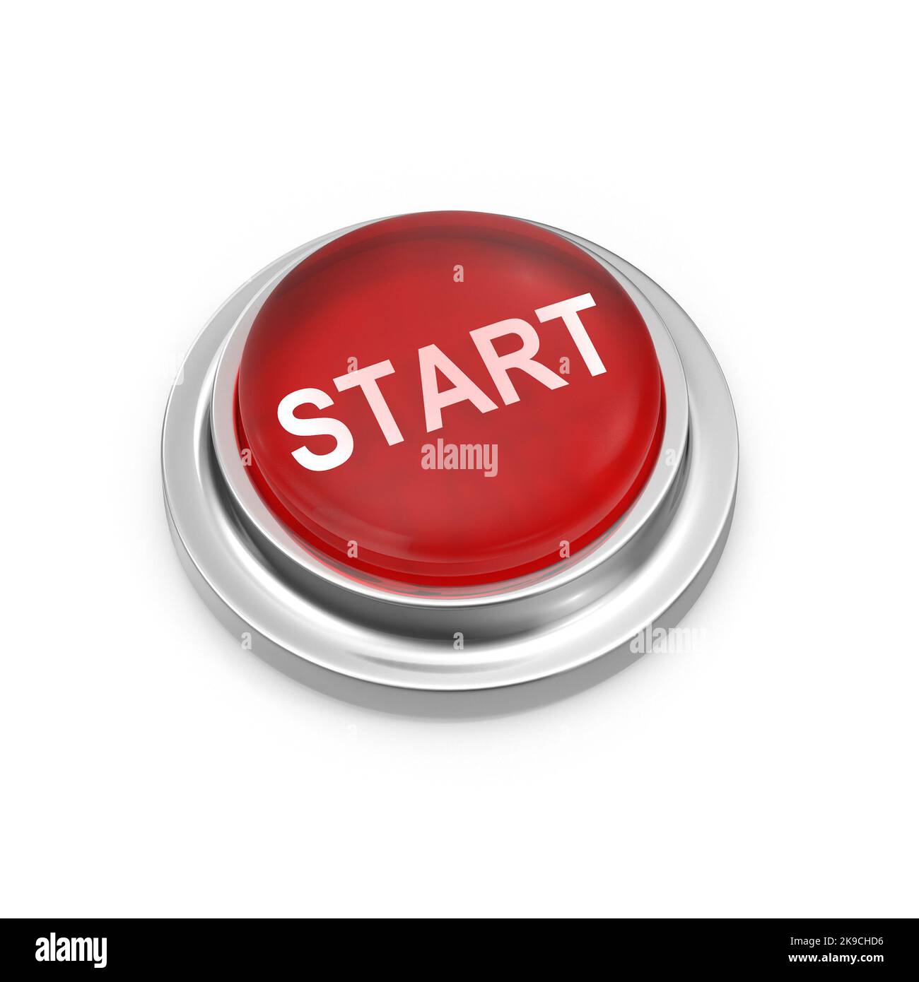 Red Start Button , This is a 3d rendered computer generated image ...