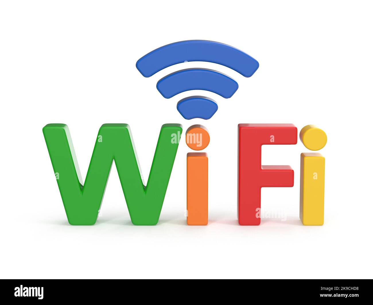 Colorful Wifi Symbol , This is a 3d rendered computer generated image ...